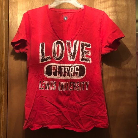 Champion | Tops | Lewis University Flyers Red Tshirt | Poshmark